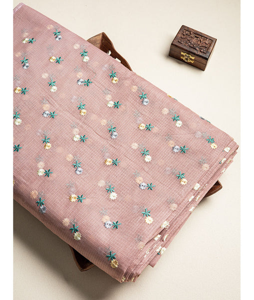 Kota Multi Color Embroidered Fabric – Fabloein