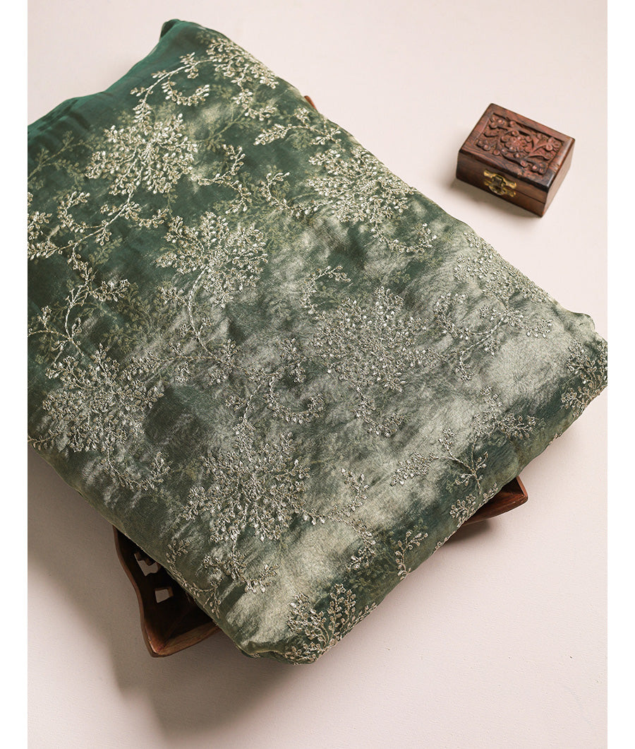 PURE TISSUE SILK EMBROIDERED FABRIC – Fabloein